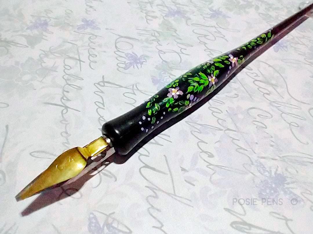 Hand-painted Dip Pen Nib Holder, for Italic, Gothic, and Other ...