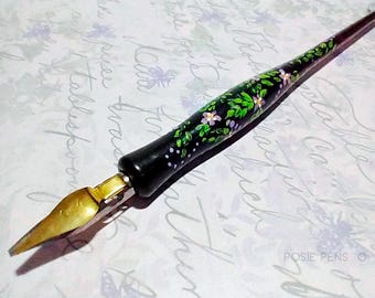 Hand Painted Calligraphy Dip Pen Nib Holder - Nib Included - Etsy