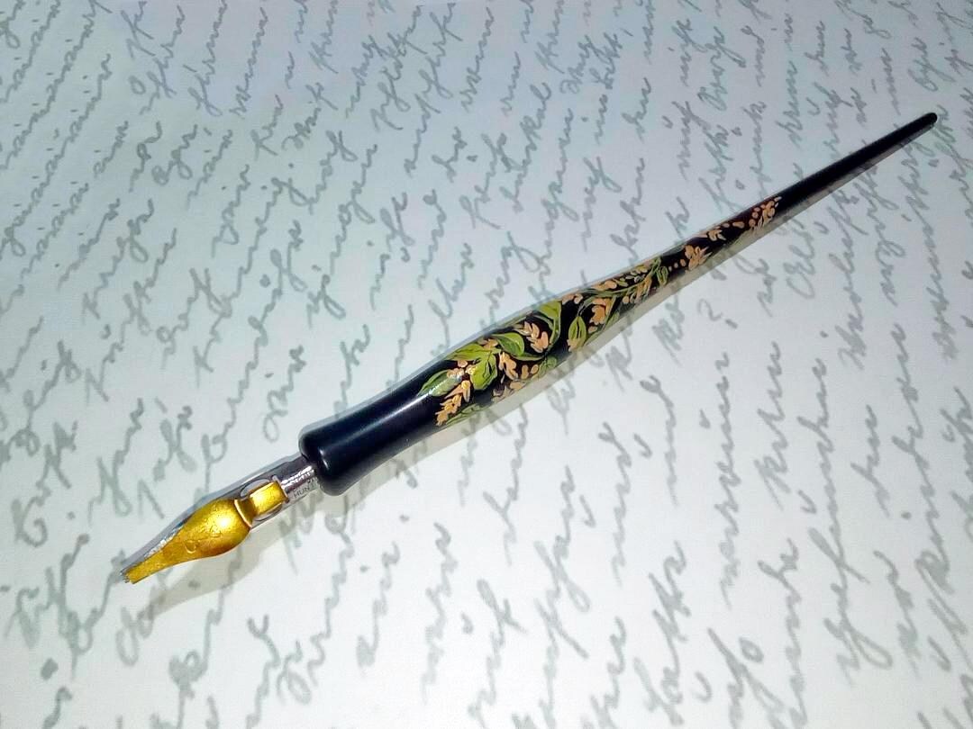 Hand Painted Calligraphy Dip Pen Nib Holder - Nib Included - Etsy