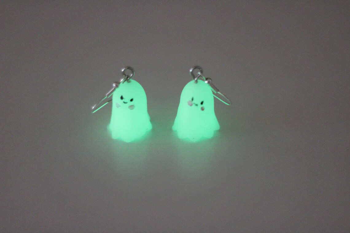 Cute Ghost Earrings Glow in the Dark Halloween - Etsy