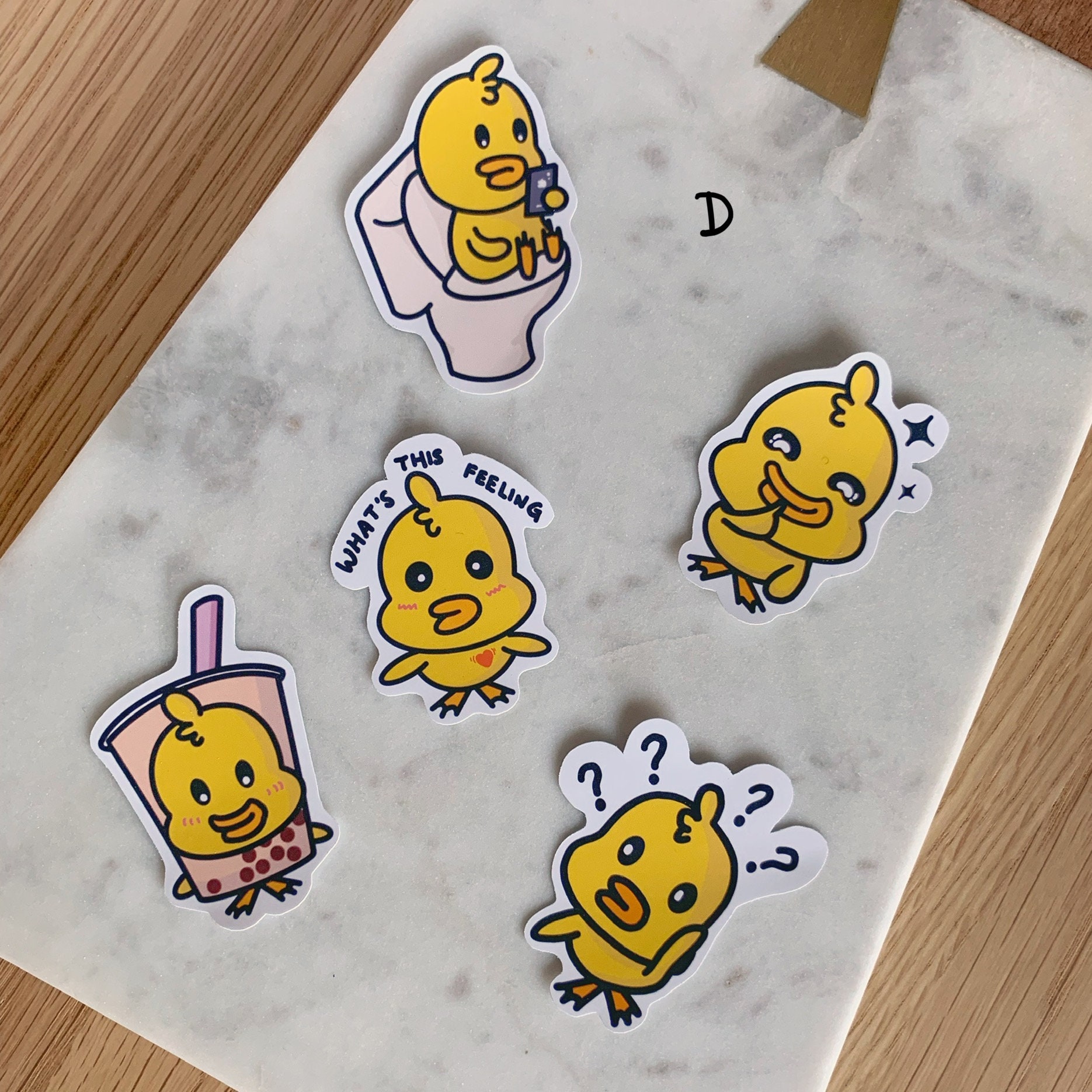 Cute Duck Sticker Packs of 5 || Die Cut Stickers || Handmade - Etsy