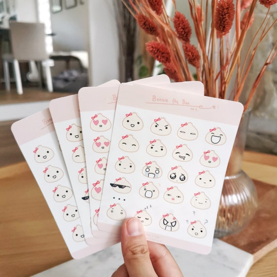 Steam Bun Sticker Sheet Emoticon Bao Emoji Stickers - Etsy