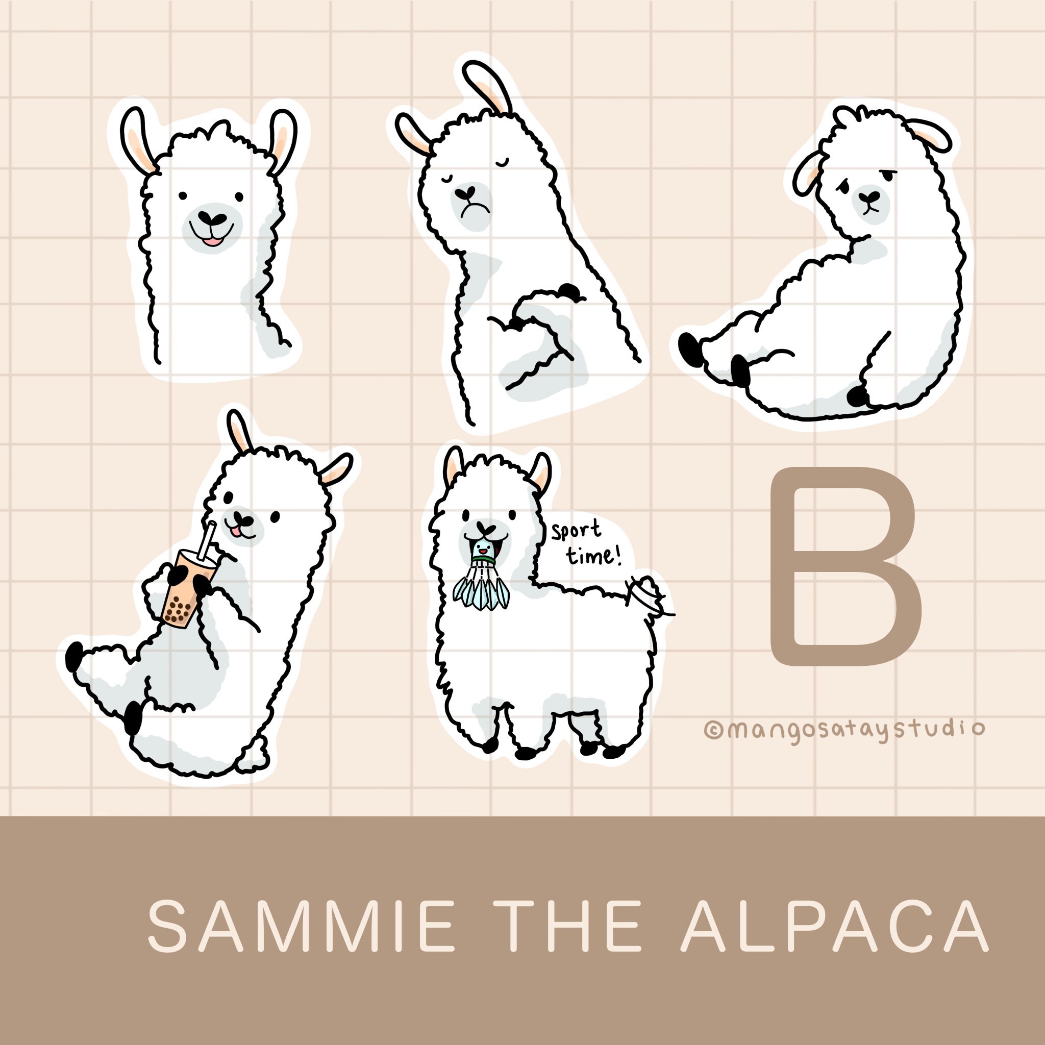 Cute Alpaca Sticker Packs of 5 || Die Cut Stickers || Handmade - Etsy