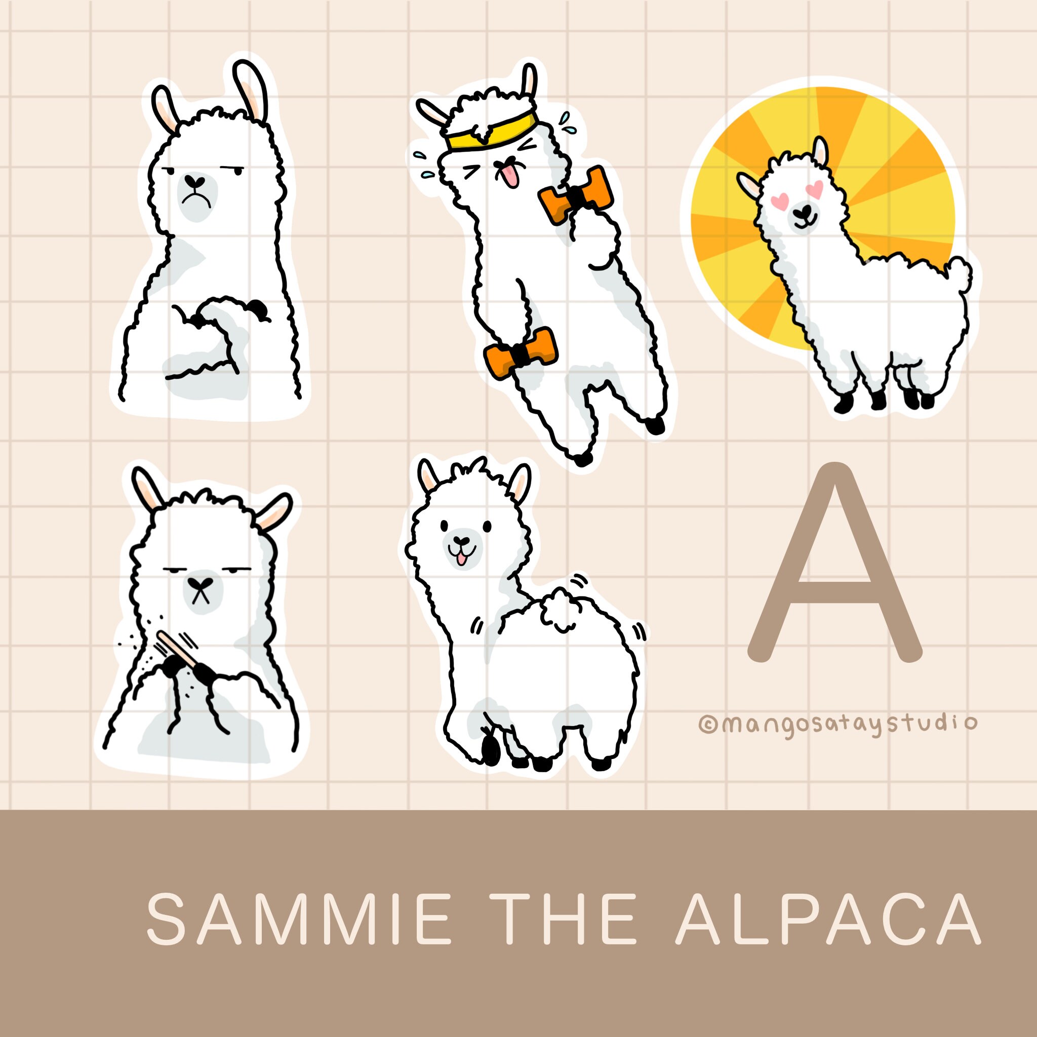 Cute Alpaca Sticker Packs of 5 || Die Cut Stickers || Handmade - Etsy