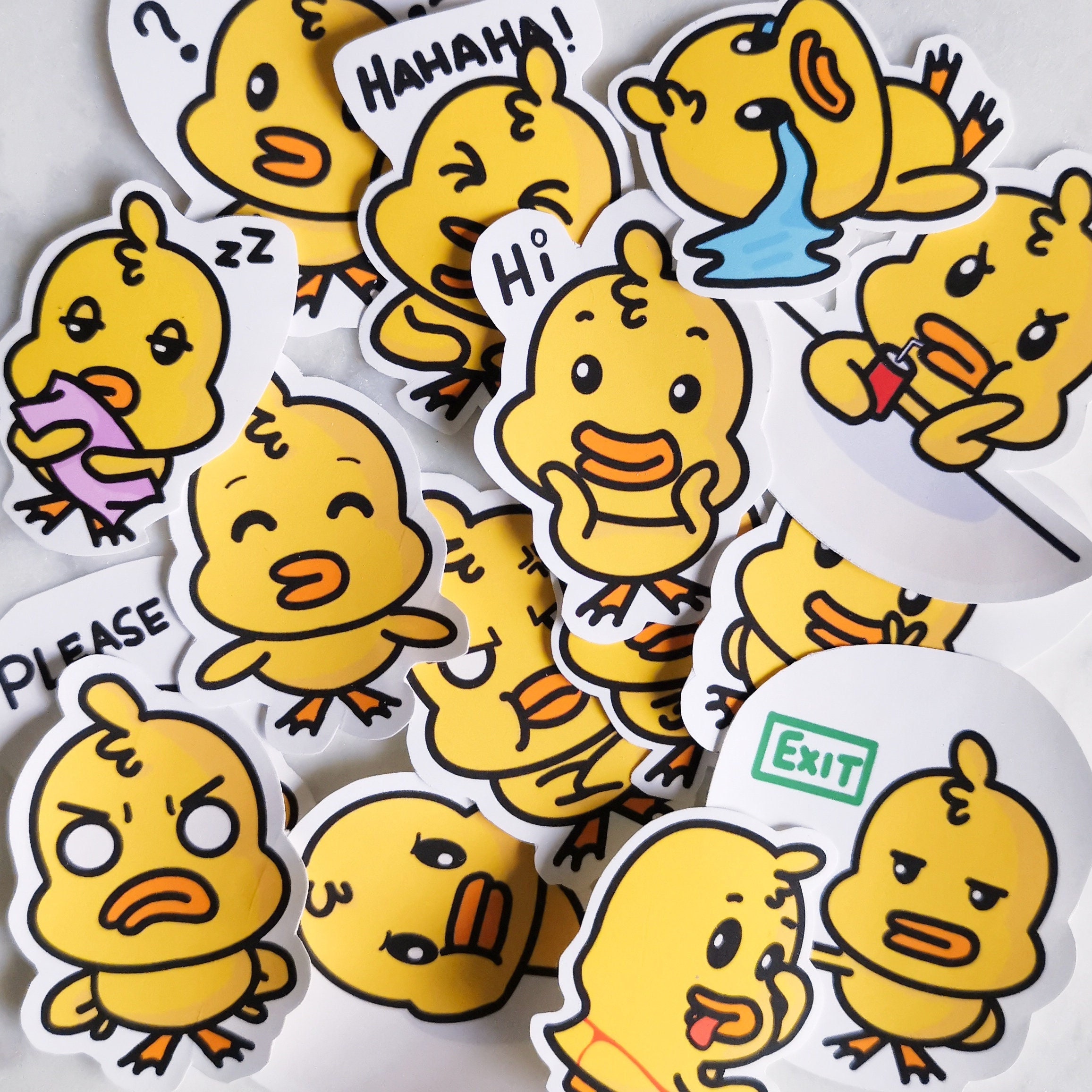 Cute Duck Sticker Packs of 5 Die Cut Stickers Handmade - Etsy