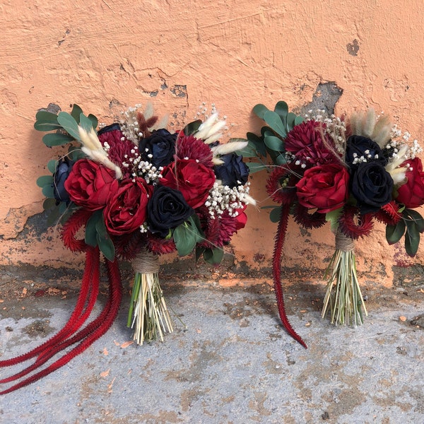 Red Bridal Bouquet - Etsy