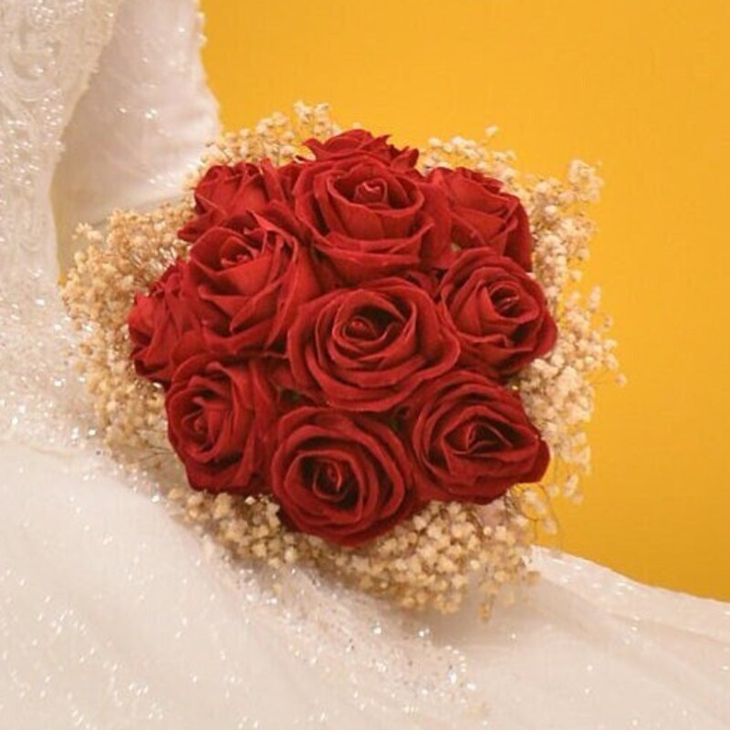 Red Rose Wedding Bouquet - Etsy
