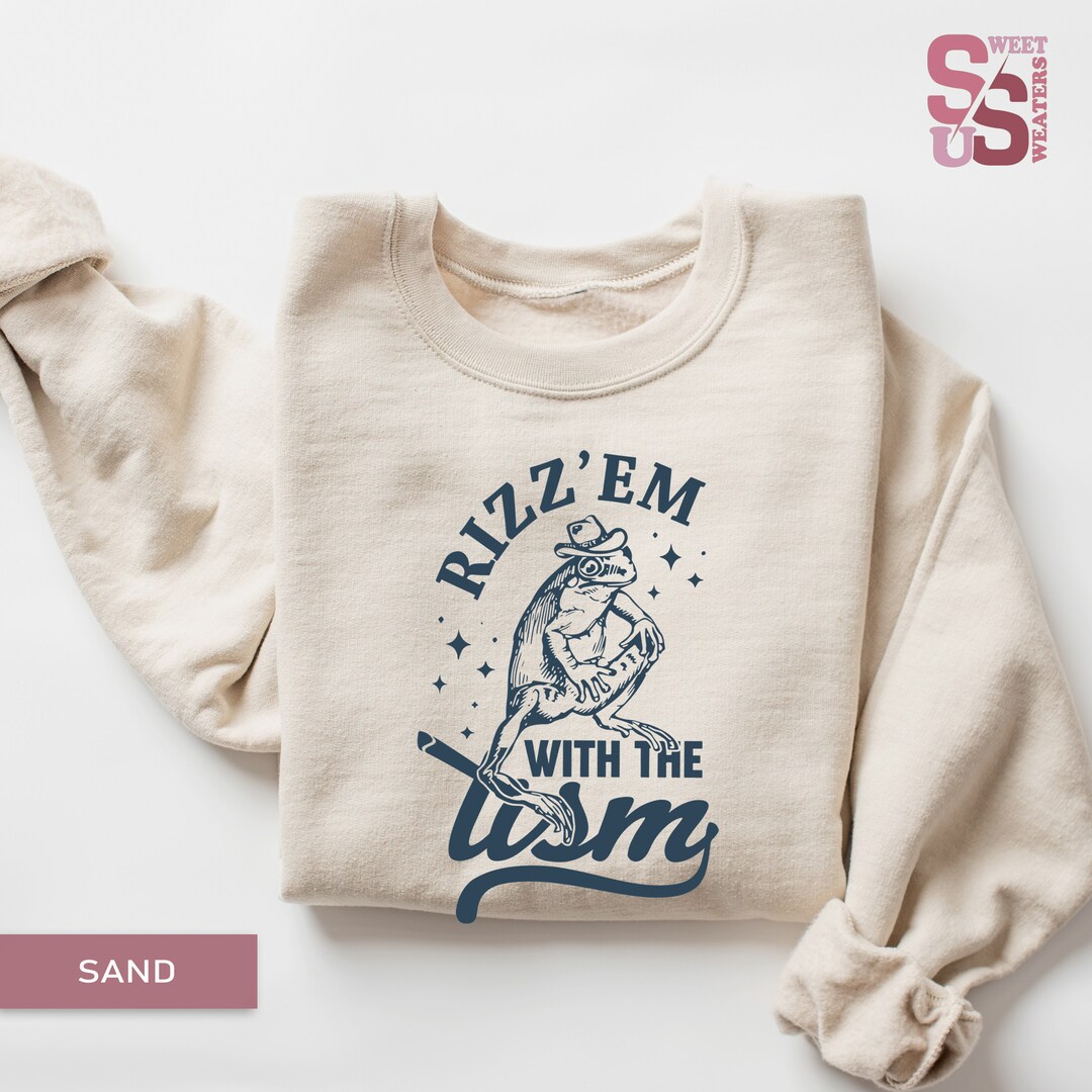 Rizz Em Tism Frog Meme Crewneck: Funny Parody Sweater - Etsy