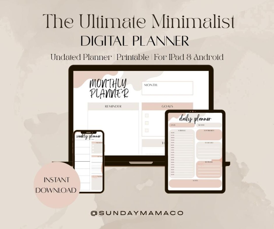 Minimalist Daily & Weekly Planner: Printable PDF Organizer - Etsy