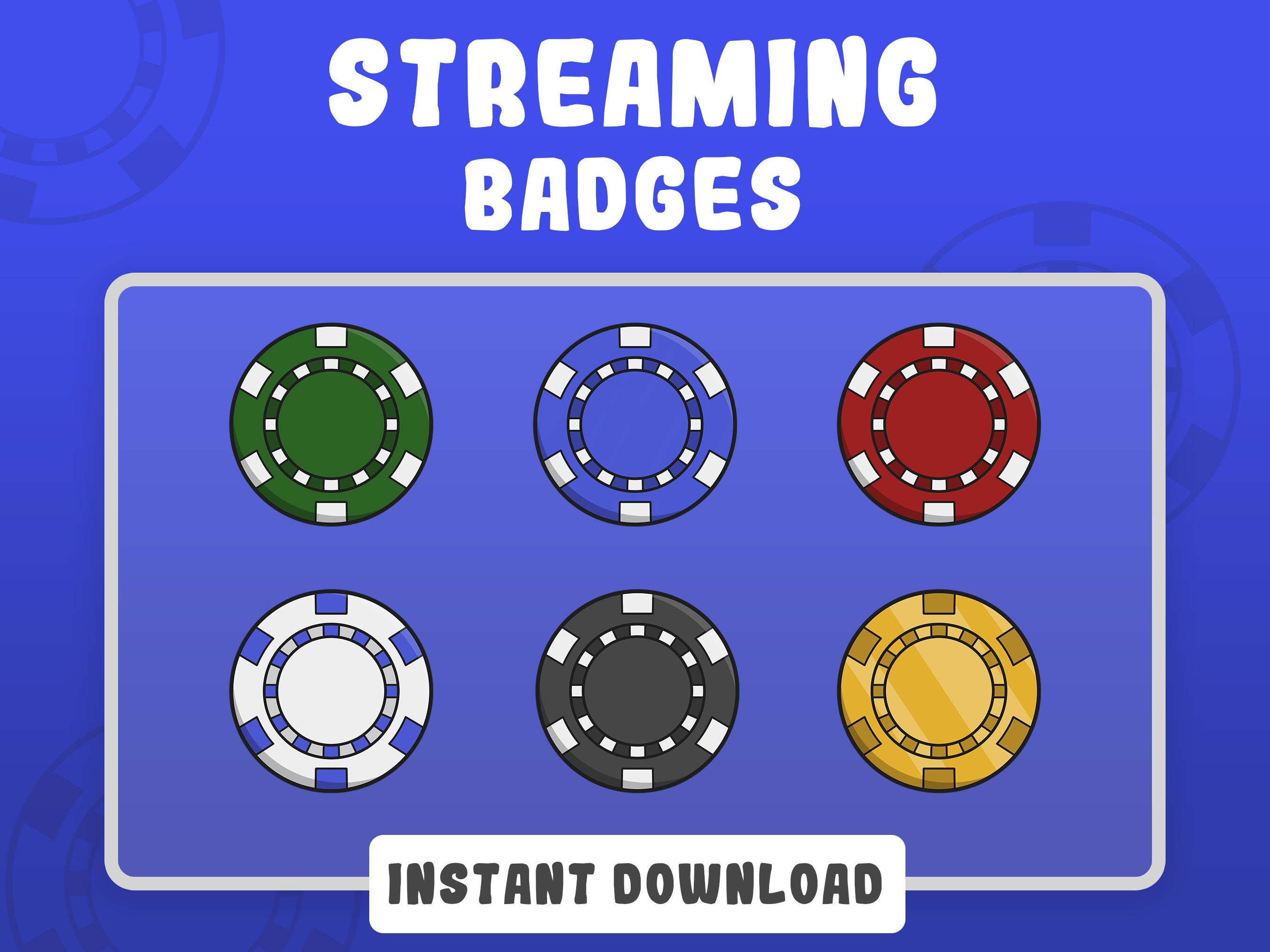 Poker Chip Twitch Badges // Sub Badges // Streaming Emotes // - Etsy