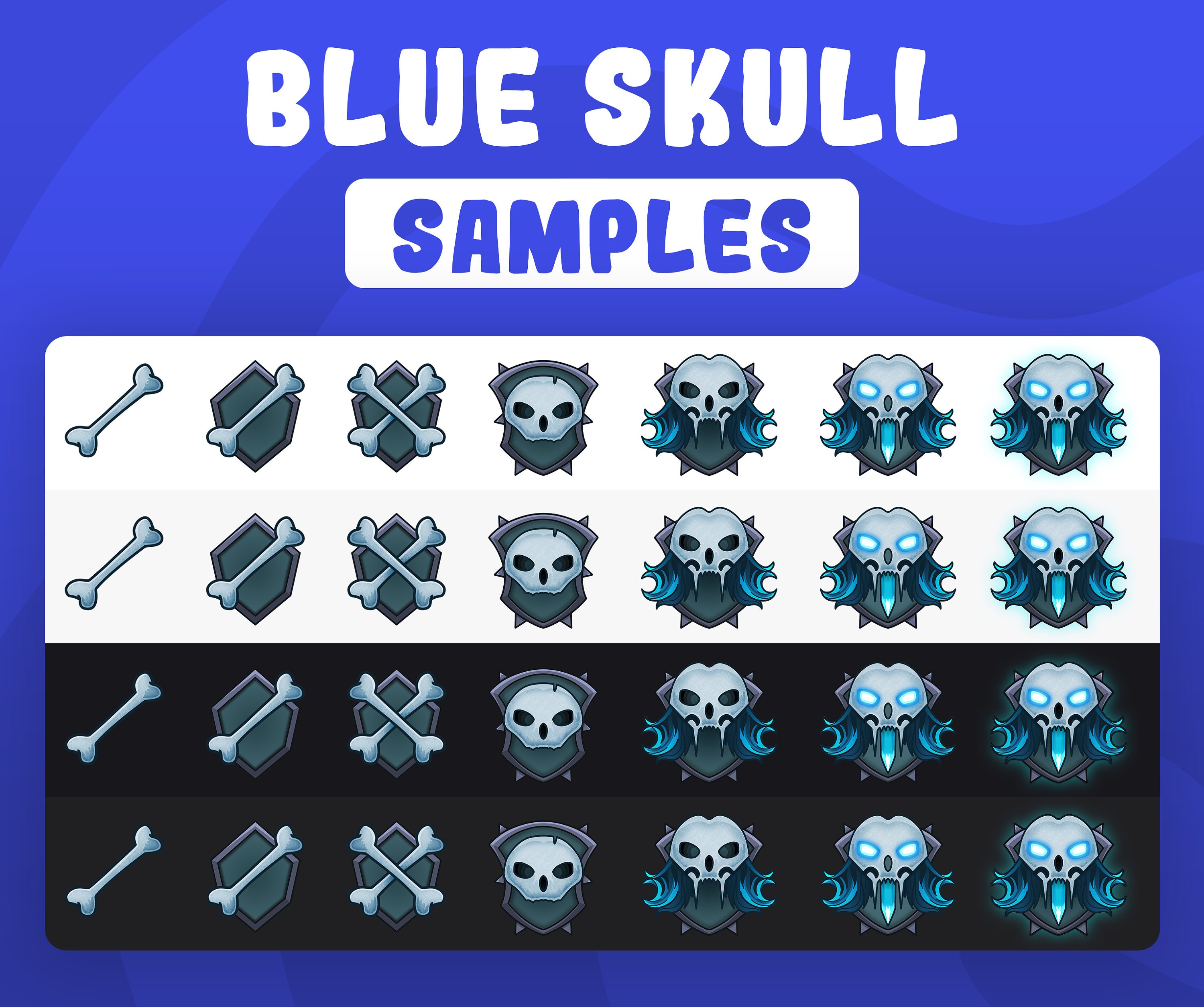 Blue Skull Streamer Badges // Twitch Badges // Twitch Bit Badges ...