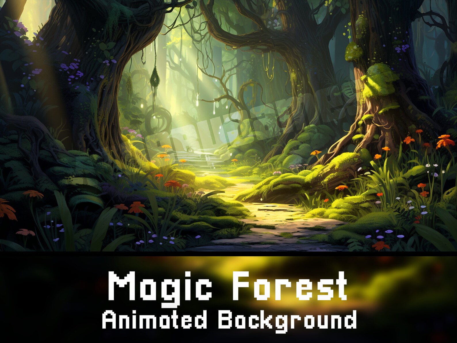 Magic Forest Vtuber Background // Animated Background // Vtuber Overlay ...