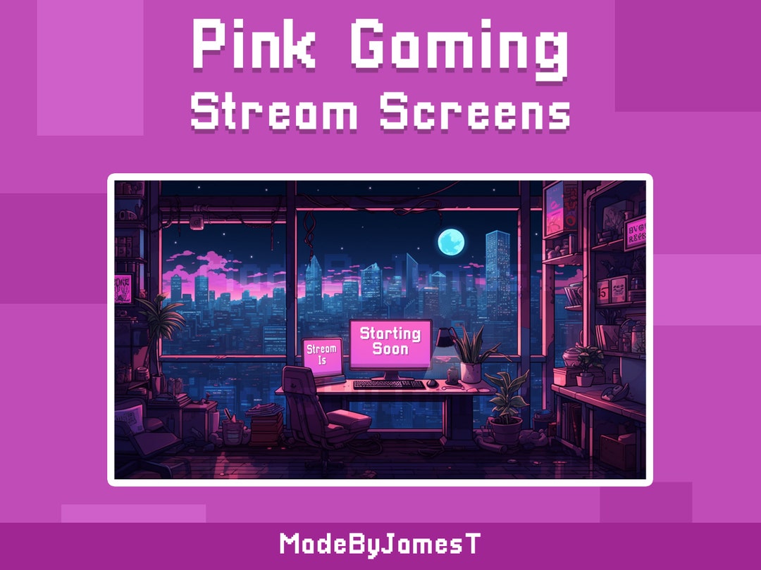 Cozy Pink Gaming Room / Twitch Screens / Stream Screens / Twitch ...