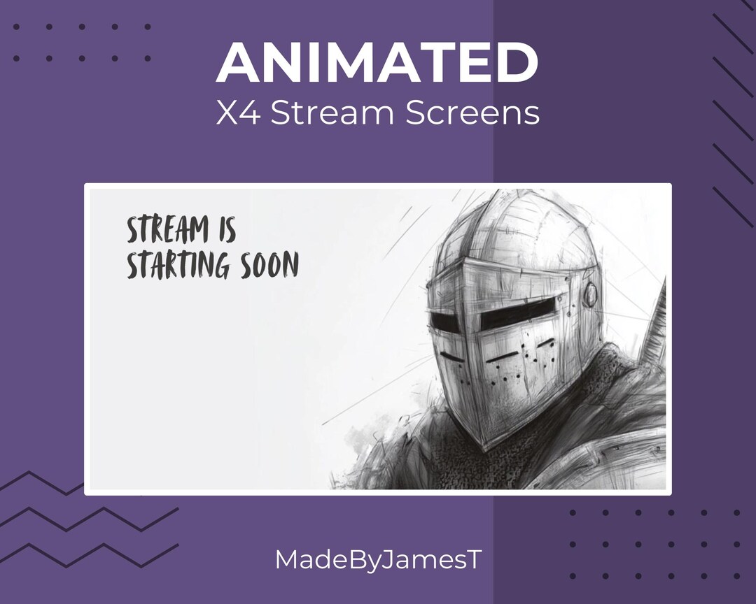 Sketched Knight Stream Screens for Twitch - Animated Background, Stream ...