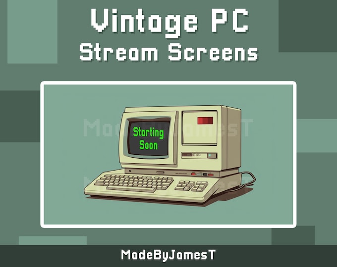 ALMOST FREE - Vintage Retro PC Stream Screens // Retro Twitch Overlay ...
