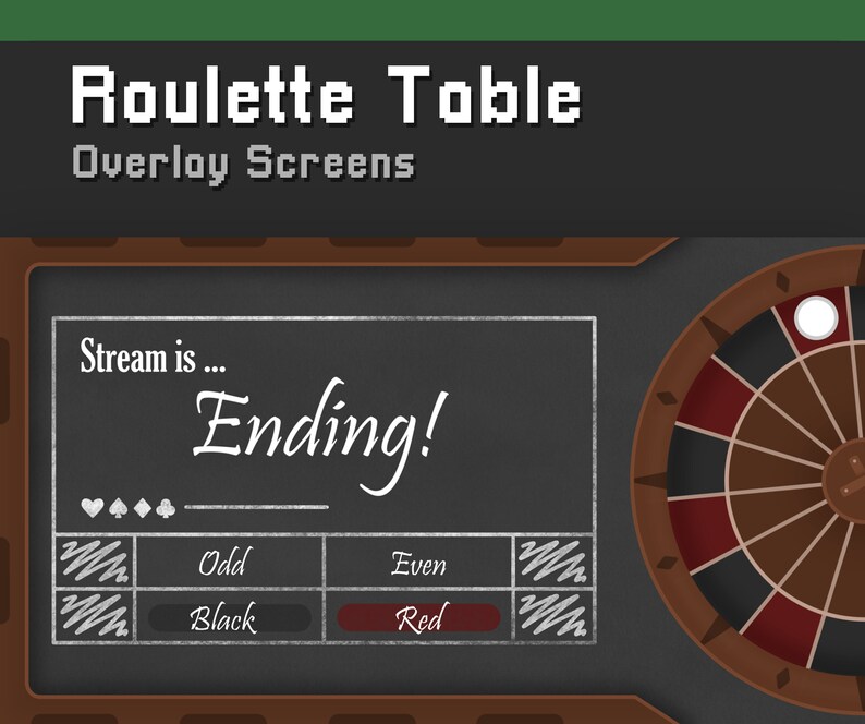 Roulette Table // Twitch Overlays Animated // Twitch Overlays Green // Custom Twitch Overlay ...