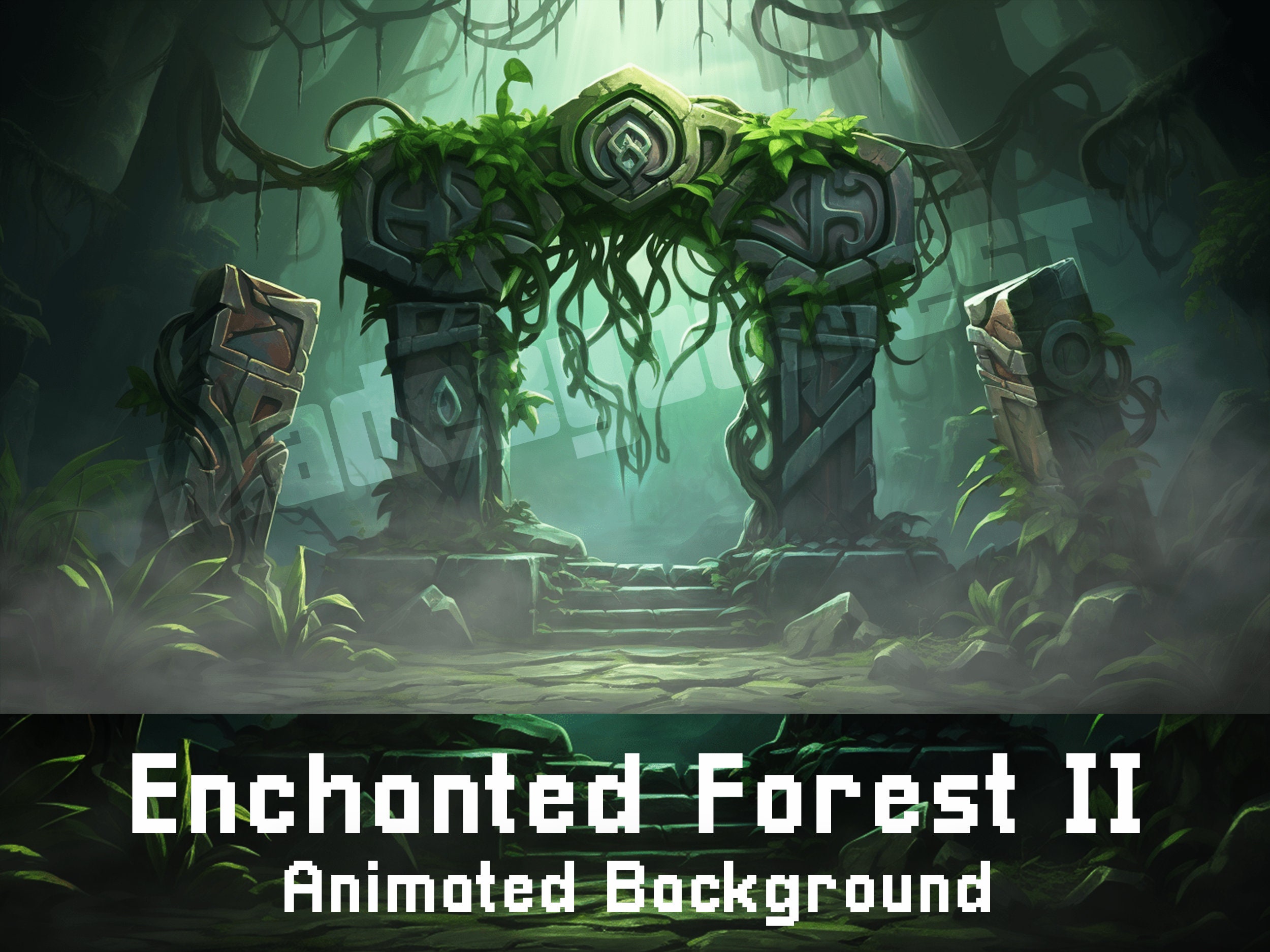 Enchanted Forest II // Animated Background // Vtuber Background // Vtuber Overlay // Vtuber ...