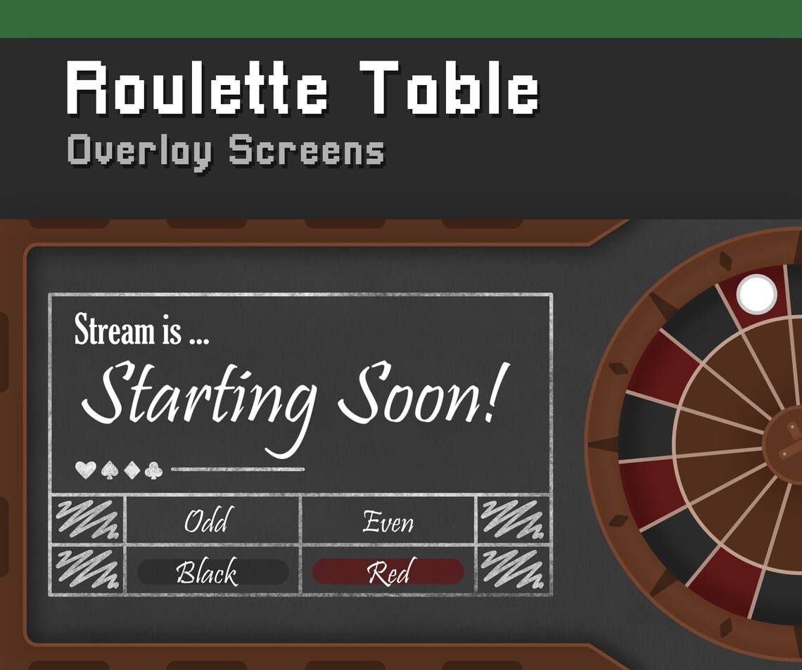 Roulette Table // Twitch Overlays Animated // Twitch Overlays Green ...