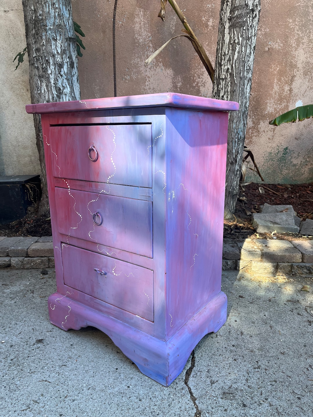 Custom Painted Upcycled Night Stand - Etsy