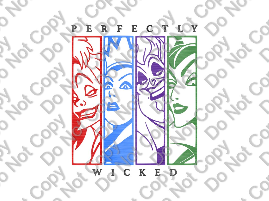 Perfectly Wicked Villains Brushed Metallic PNG Transparent Digital File ...