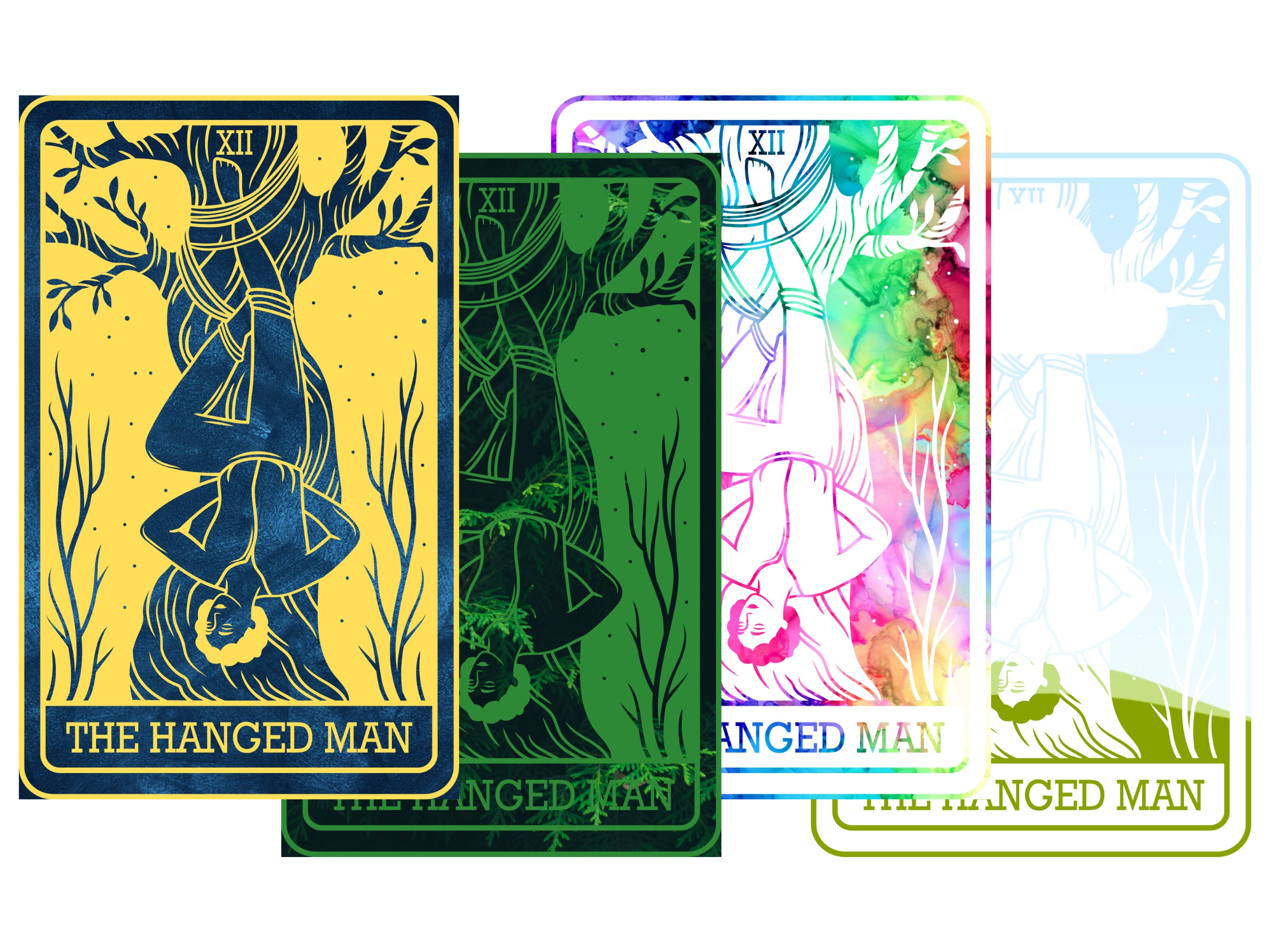 The Hanged Man Tarot Card CANVA CUSTOM FRAME Template Instant Digital the-hanged-man-tarot-card-canva-custom-frame-template-instant-digital