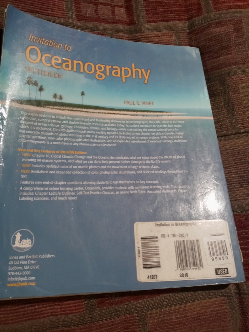 Invitation to Oceanography 5th Edition Paul R. Pinet Free Shipping - Etsy