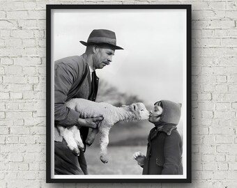 Ringling Circus Clown Lou Jacobs and Children 1941, Vintage Photo Print ...