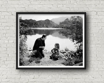 Nude Pose in the Ocean, Vintage Risque Photography, Glam Room Wall Art ...