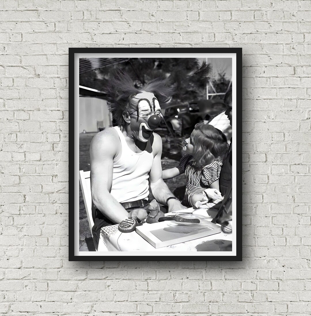 Ringling Circus Clown Lou Jacobs and Children 1941, Vintage Photo Print ...