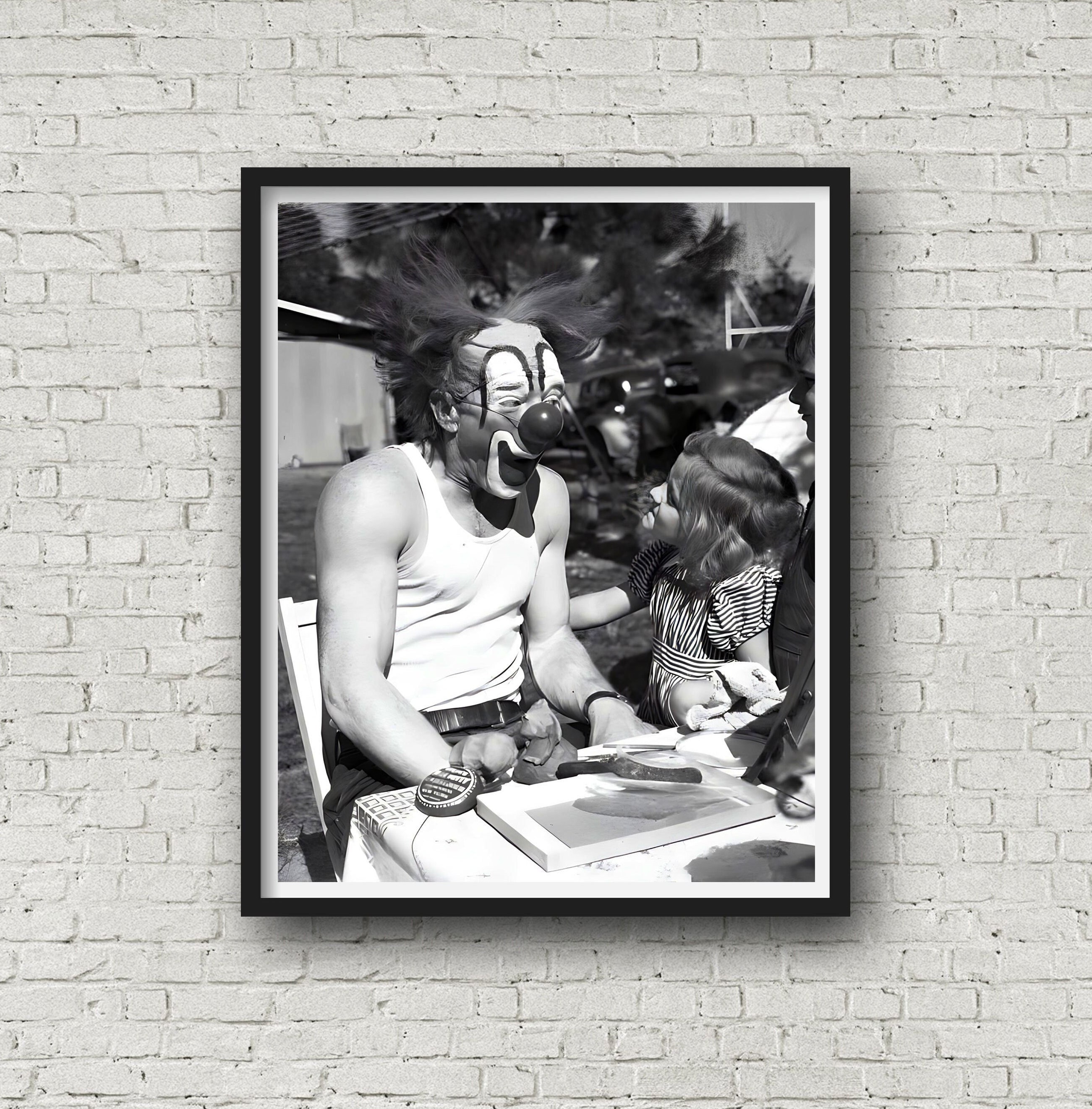 Ringling Circus Clown Lou Jacobs and Children 1941, Vintage Photo Print ...