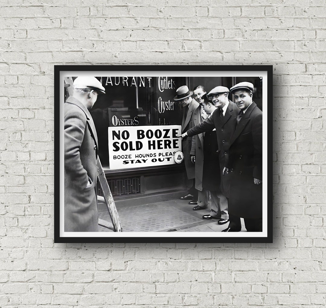 Prohibition Era Photo Print: "no Booze Sold Here" Bar Wall Art - Etsy