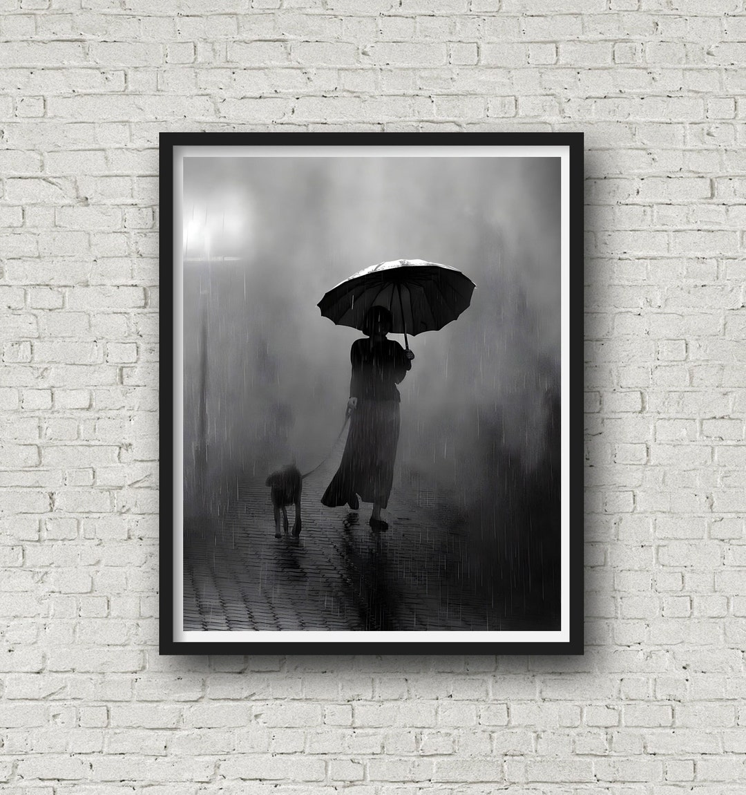 A Walk in the Rain 1957, Vintage Photo Print, 1950s Photography, Retro ...