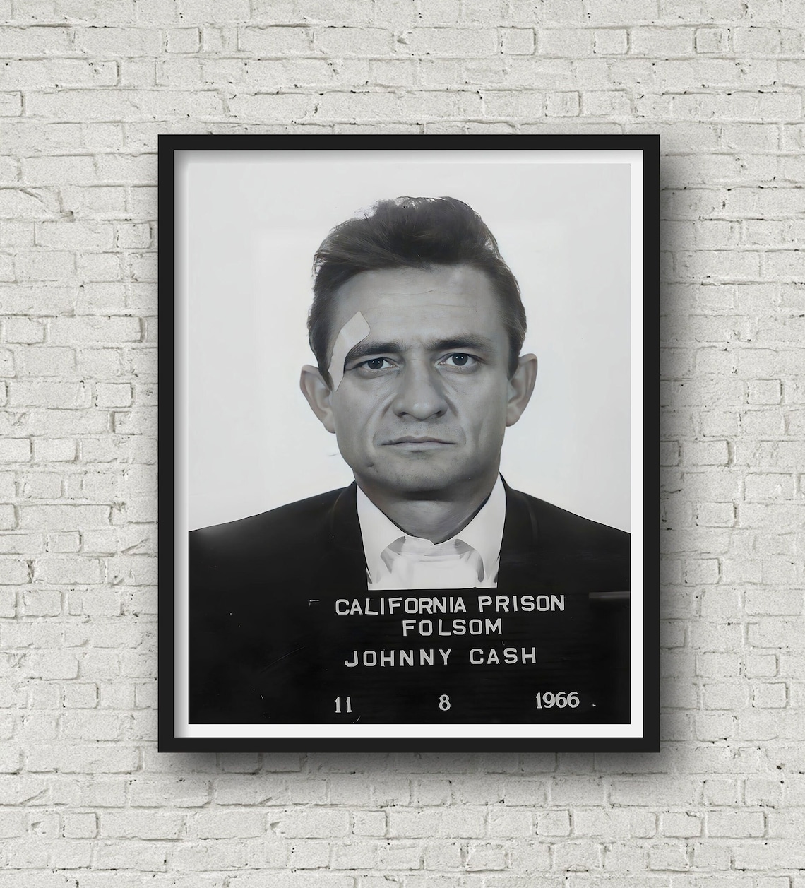 Johnny Cash 1966 Mugshot, Famous Mugshots, Johnny Cash Print, Man Cave ...