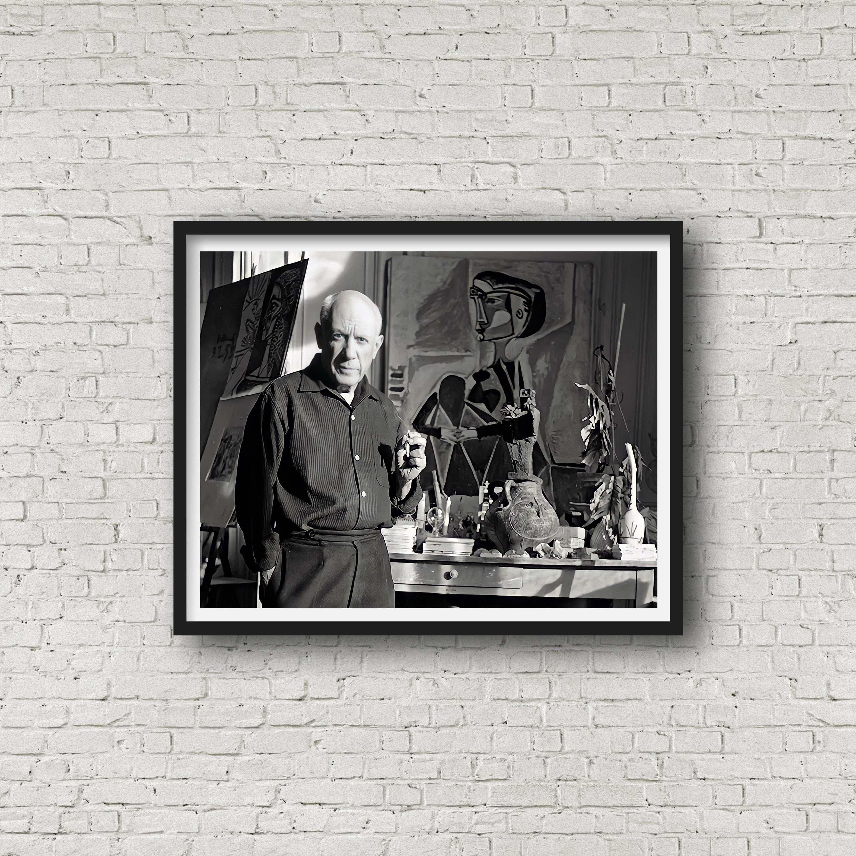 Pablo Picasso in His Studio 1956 Museum Quality Print - Etsy