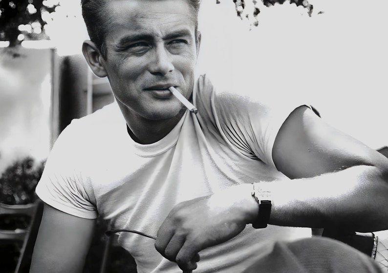 James Dean Smoking and Holding Glasses Museum Quality Print - Etsy