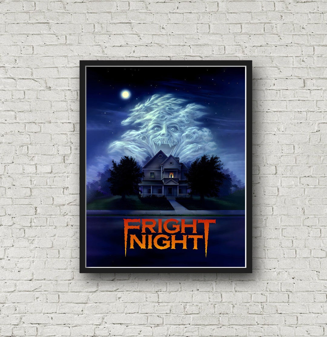 Fright Night 1985, Horror Movie Poster, Gothic Wall Art, Halloween ...