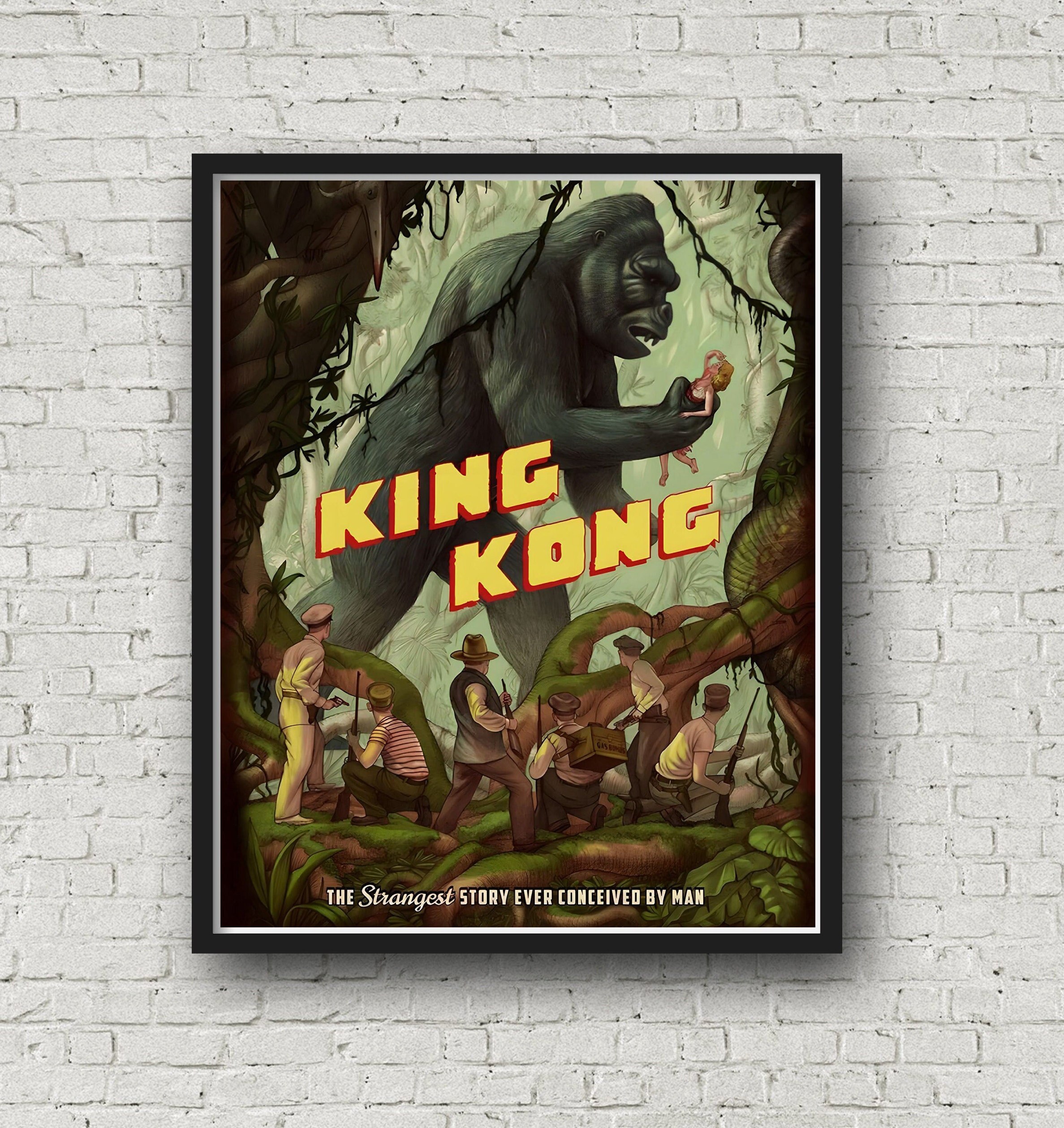 King Kong Movie Poster Print, Vintage Movie Poster, King Kong Wall Art ...