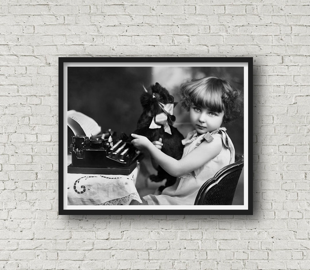 Vintage Girl With Typewriter Photo Print: Oddity Wall Art - Etsy