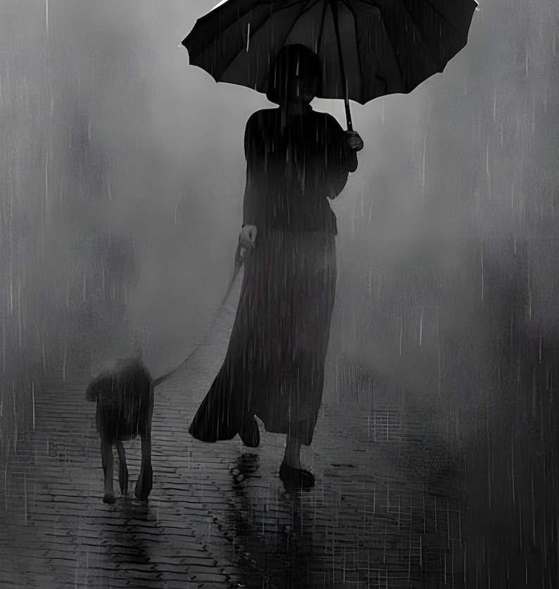 A Walk in the Rain 1957, Vintage Photo Print, 1950s Photography, Retro ...