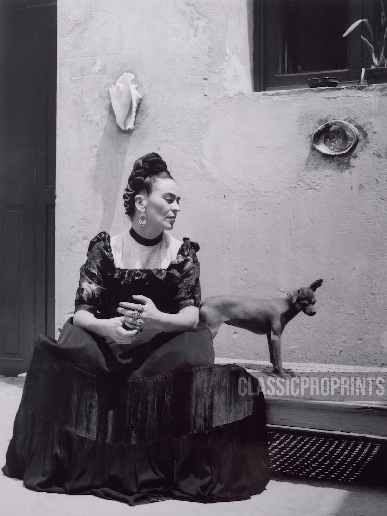 Frida Kahlo With Dog 1944 Museum Quality Print - Etsy
