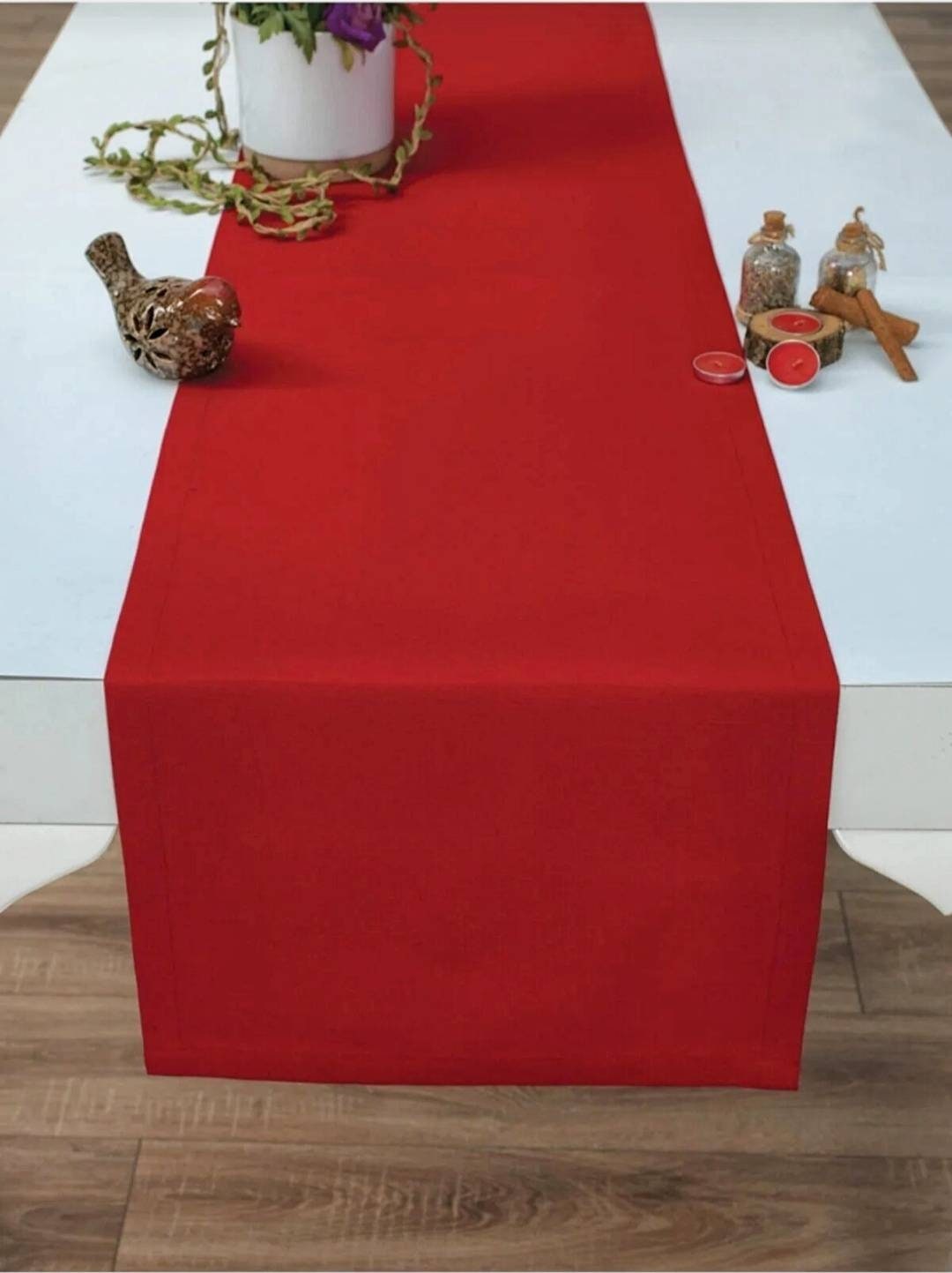 Red Table Linens, Dining Room Decor, Linen Handmade Red Table Cloth ...