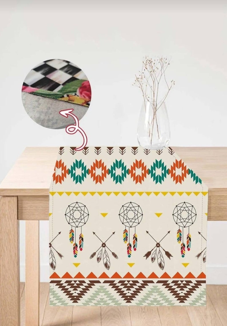 Dreamcatcher Native Design Table Runner Ethnic Kitchen Table - Etsy