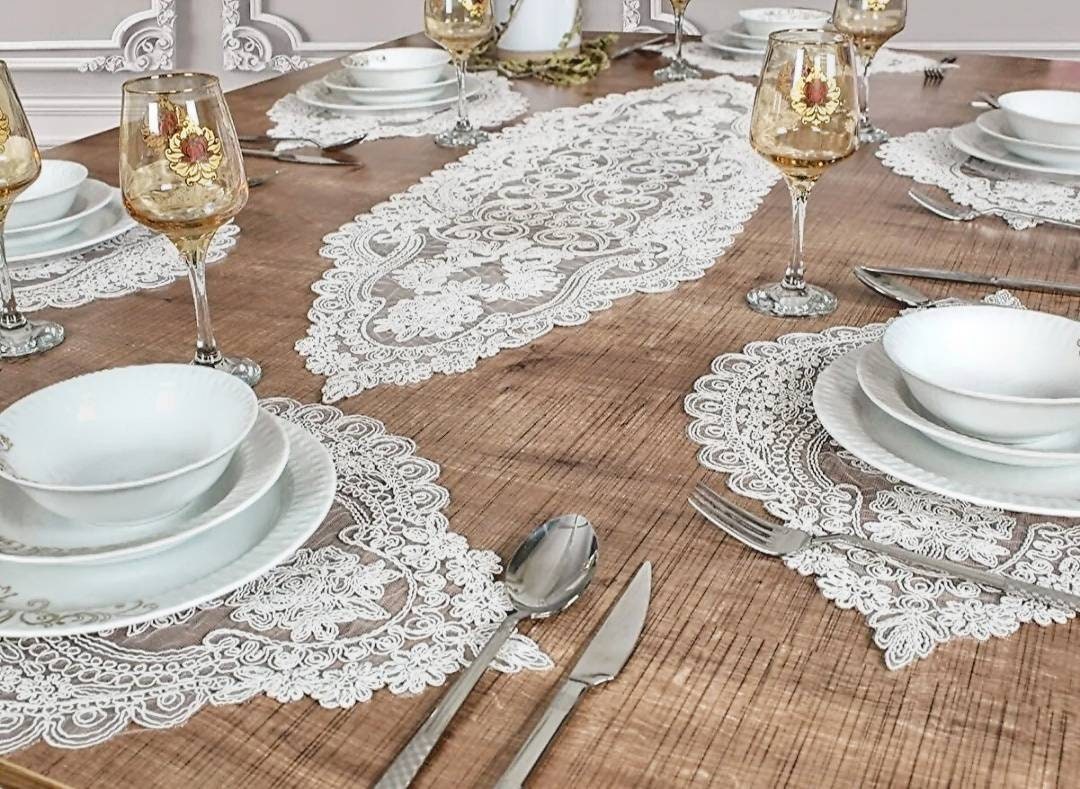 French Lace Antique Table Runner, Antique Lace, Lace Runner Home ...