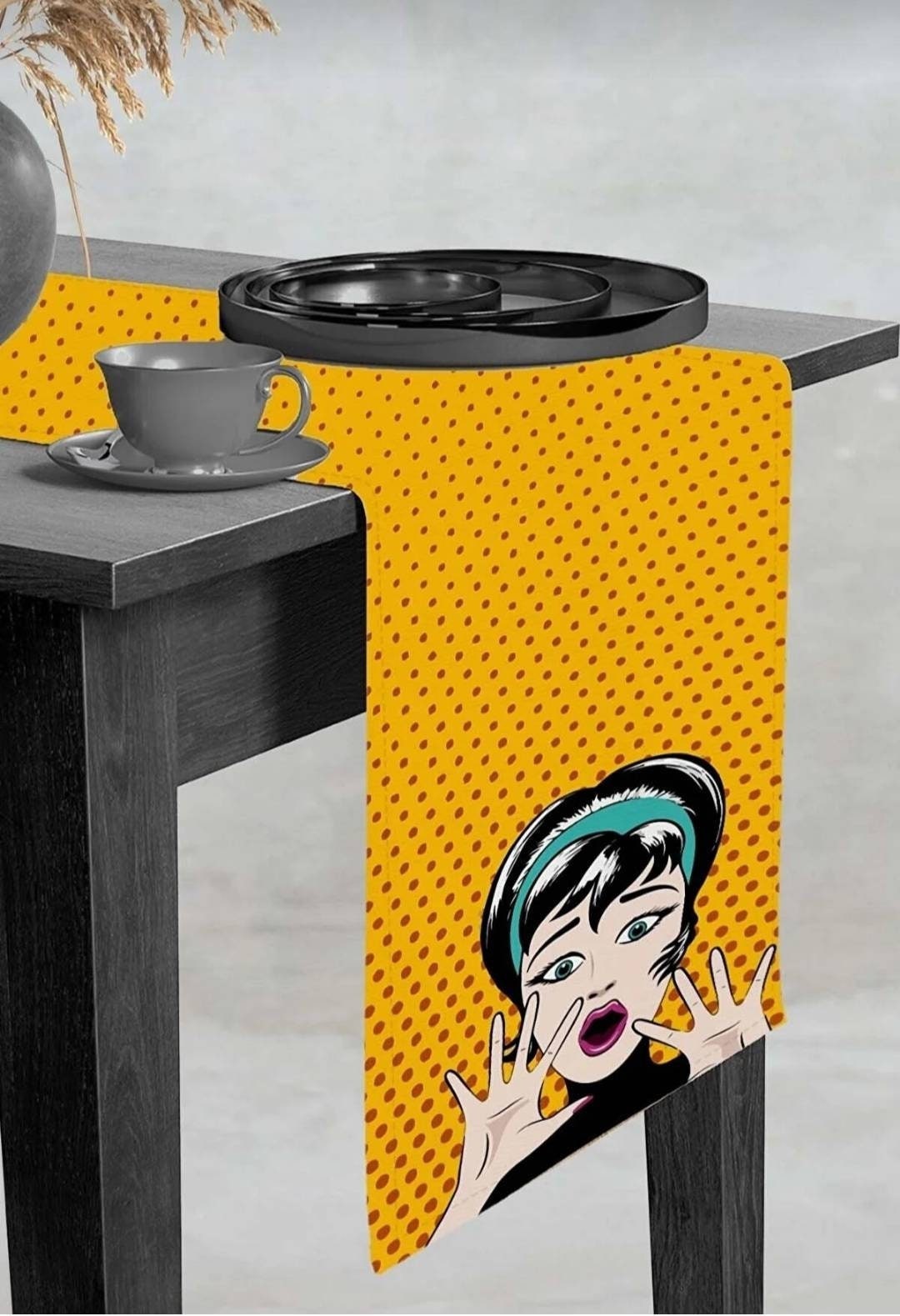 Pop Art Face Comic Table Runner Table Decor, Table Centerpiece , Pop ...