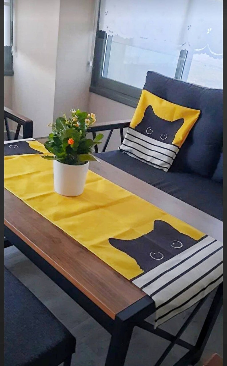 Cat Lover Gift Ideas Cat Table Runners for Kitchen Funny - Etsy