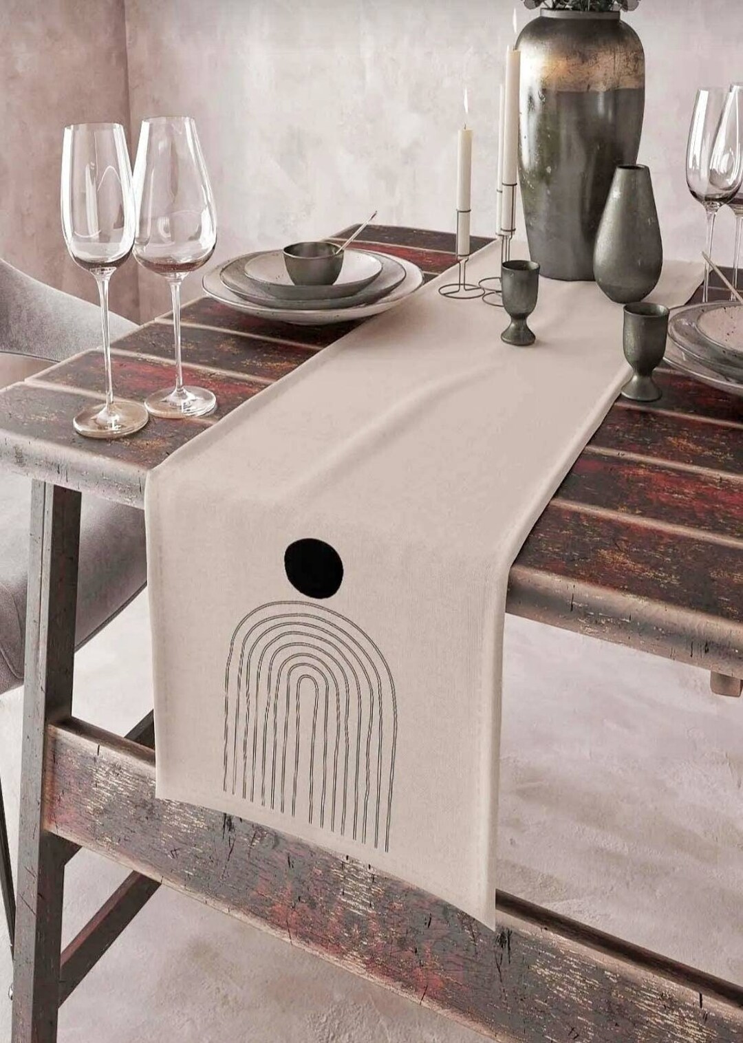 Abstract Boho Table Runner, Various Color, Rainbow Table Runner ...