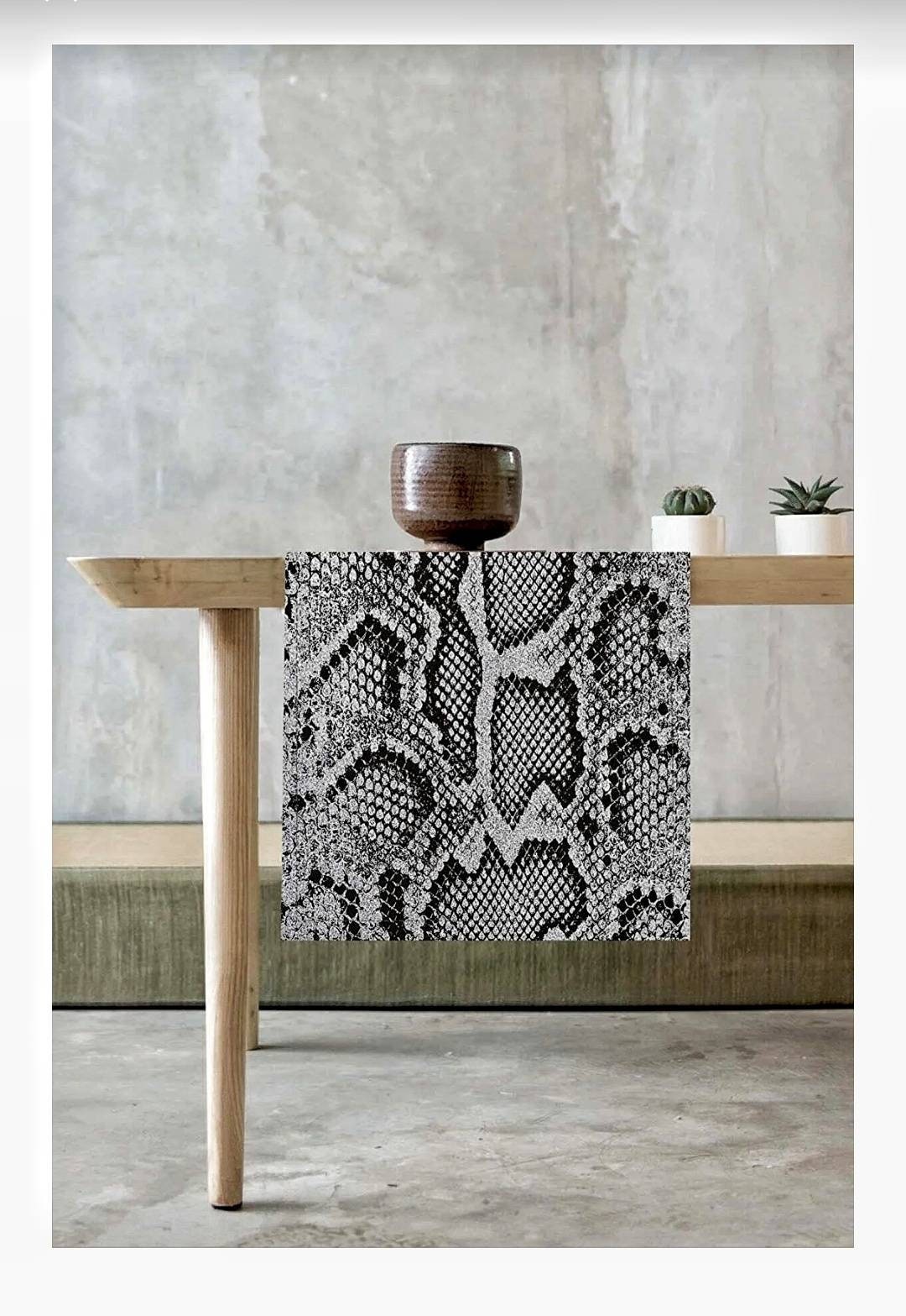 Snakeskin Look Design Table Runner, Unique Table Cover, Rectangle ...