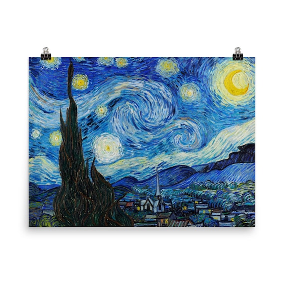 Poster of Vincent Van Gogh's the Starry Night 1889 - Etsy