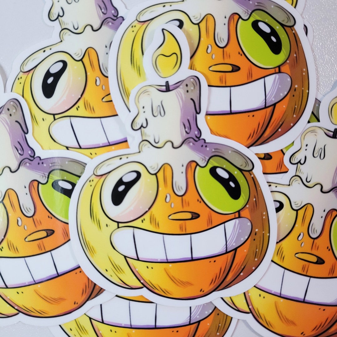 Silly Pumpkin // Glossy Laminated // Water Resistant Sticker - Etsy