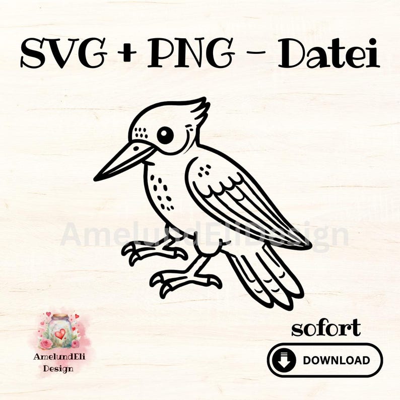 SVG and Png File Plotter File Bird Woodpecker Forest Animals Girl ...